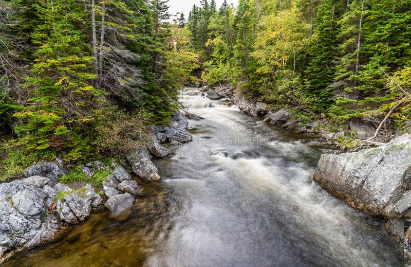 A Long Exposure View from a Footbridge Down the Corner Brook Stream at ...