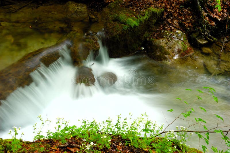 Long Exposure View of a Hidden River in Crimea, Ukraine. a Stone Set ...