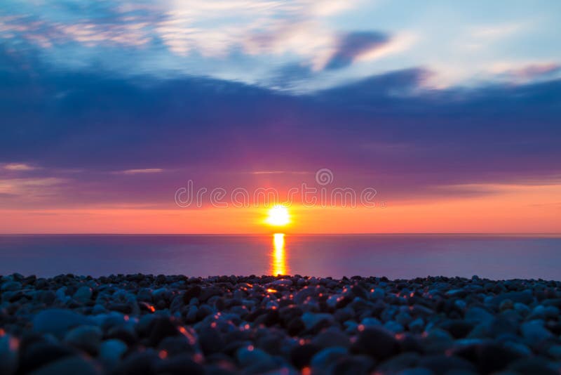 View of sunset on sea stock image. Image of blue, exposure - 102411967
