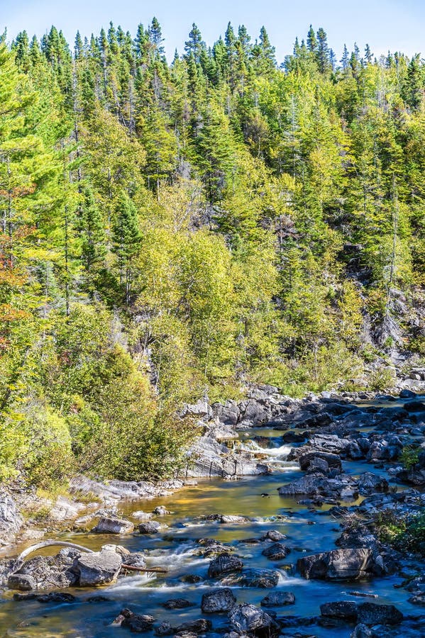 A Long Exposure View of the Rock Strewn Riverbed in the Corner Brook ...