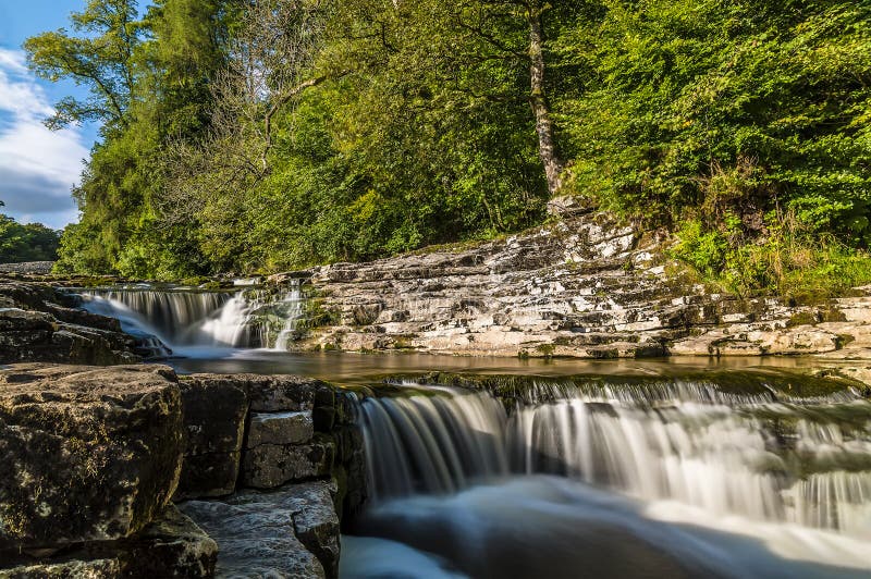 A Long Exposure View of the Upper Falls at Stainforth Force, Yorkshire ...