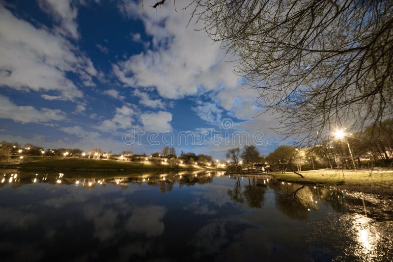 Long Exposure of the Water at Night Stock Image - Image of beautiful ...