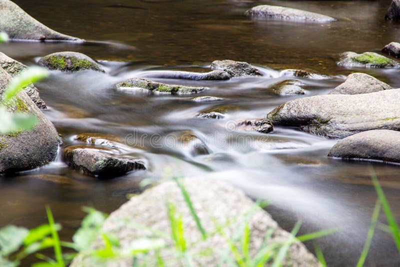 A Long Exposure of Water Stream in the River Stock Image - Image of ...