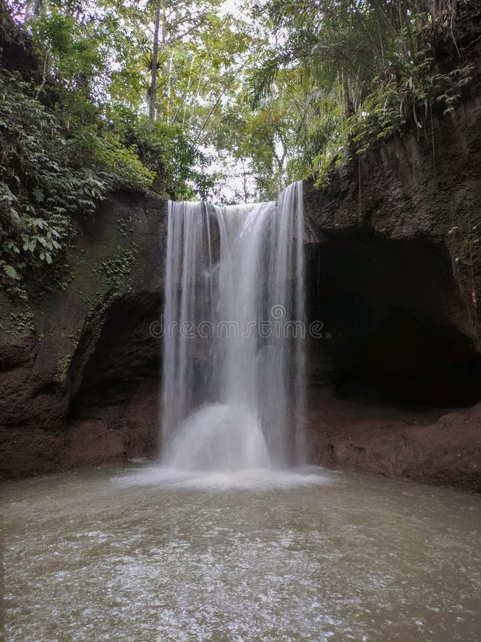 Long Exposure of a Waterfall in Bali. Stock Image - Image of outdoor ...
