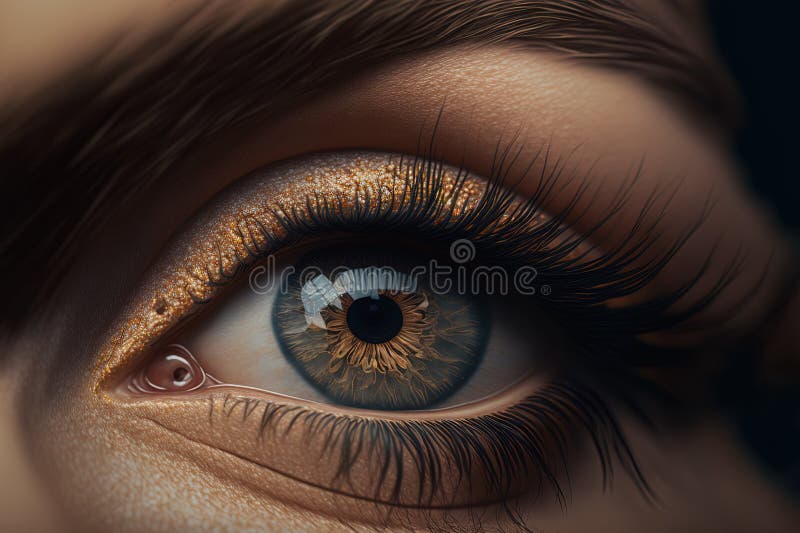Long Eyelashes on a Girls Eye in Close Up Stock Illustration ...
