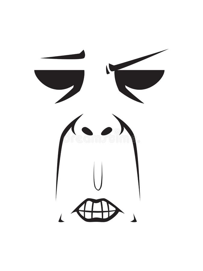 Long Face Expression - Pervert Face. Isolated Vector Illustration Stock ...