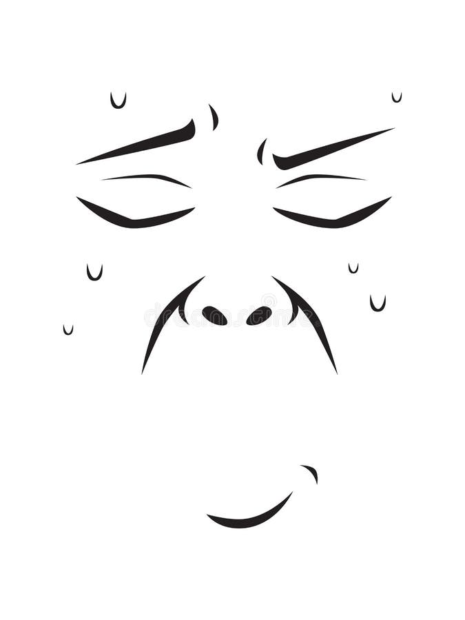 Long Face Expression - Sweat on the Face. Isolated Vector Illustration ...