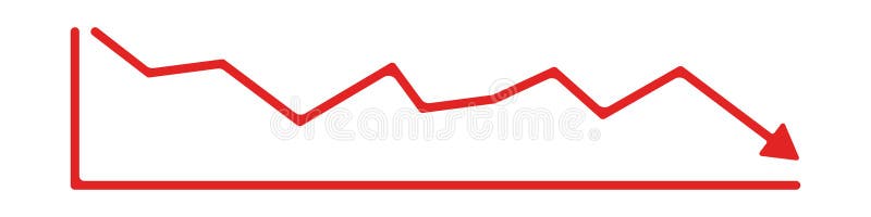 Long Falling Arrow Vector. Stock Market Drop Graph Vector. Arrow Down ...