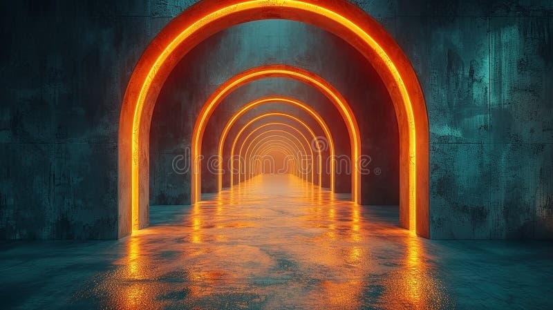 Long Fibonacci Tunnel in Diamond Shape Stock Illustration ...