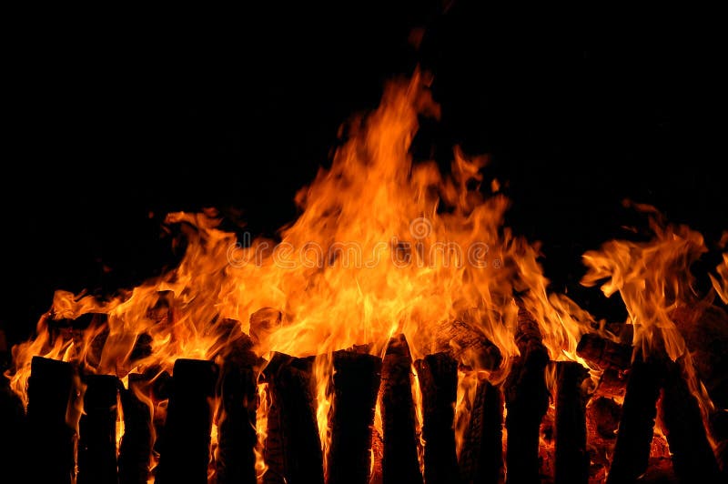 Long fire with charcoal stock image. Image of fire, beam - 12806909