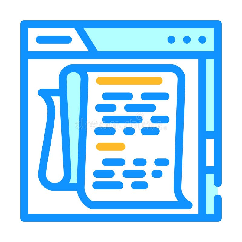 Long Form Content Seo Color Icon Vector Illustration Stock Vector ...