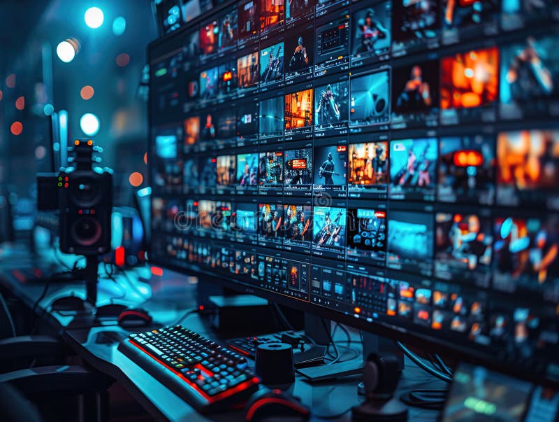 Long Form Video Conception. Man with Camera and Telescreen Concept of ...