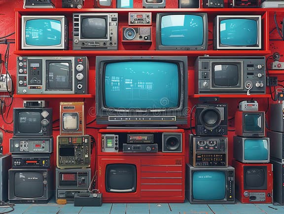 Long Form Video Conception. Man with Camera and Telescreen Concept of ...