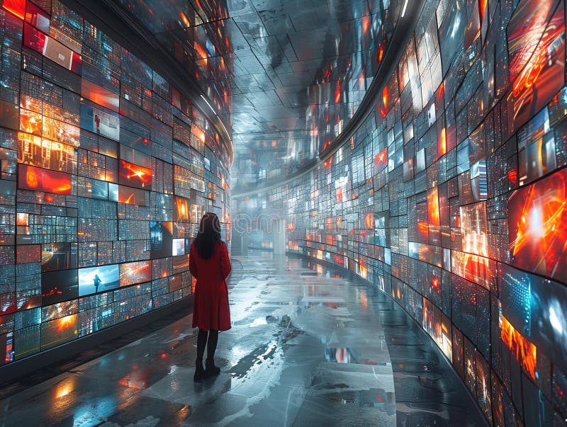 Long Form Video Conception. Man with Camera and Telescreen Concept of ...