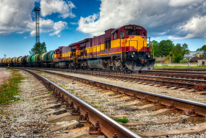 Long freight train stock photo. Image of carriage, clouds - 19736112