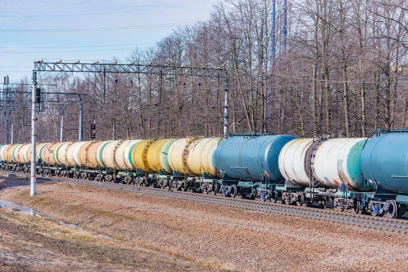 Long Freight Train Approaches. Stock Image - Image of arrive, railroad ...