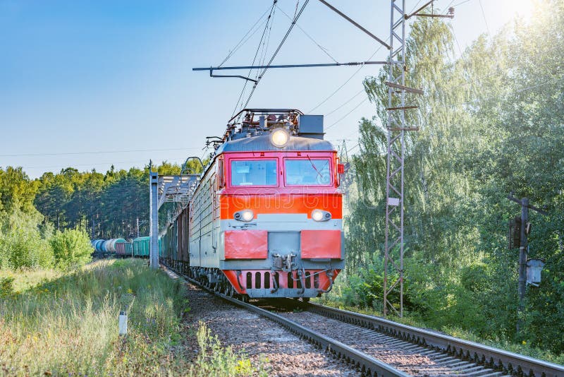 Long freight train. stock image. Image of track, arrive - 122906767