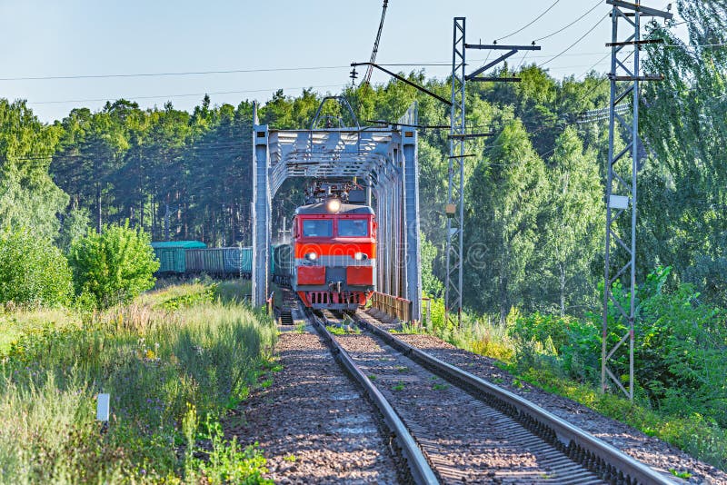 Long freight train. stock image. Image of railroad, railway - 122754625