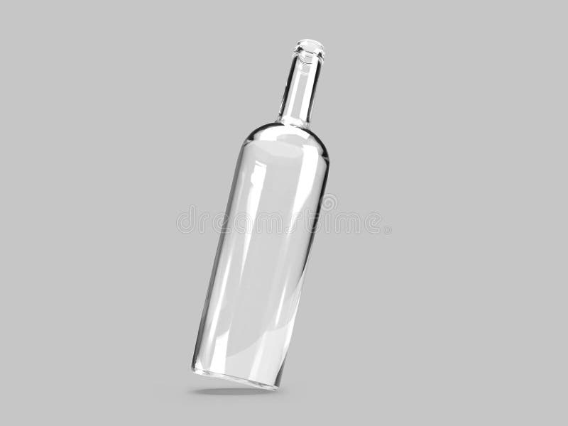 Long Glass Bottle 3D Illustration Mockup Scene Stock Illustration ...