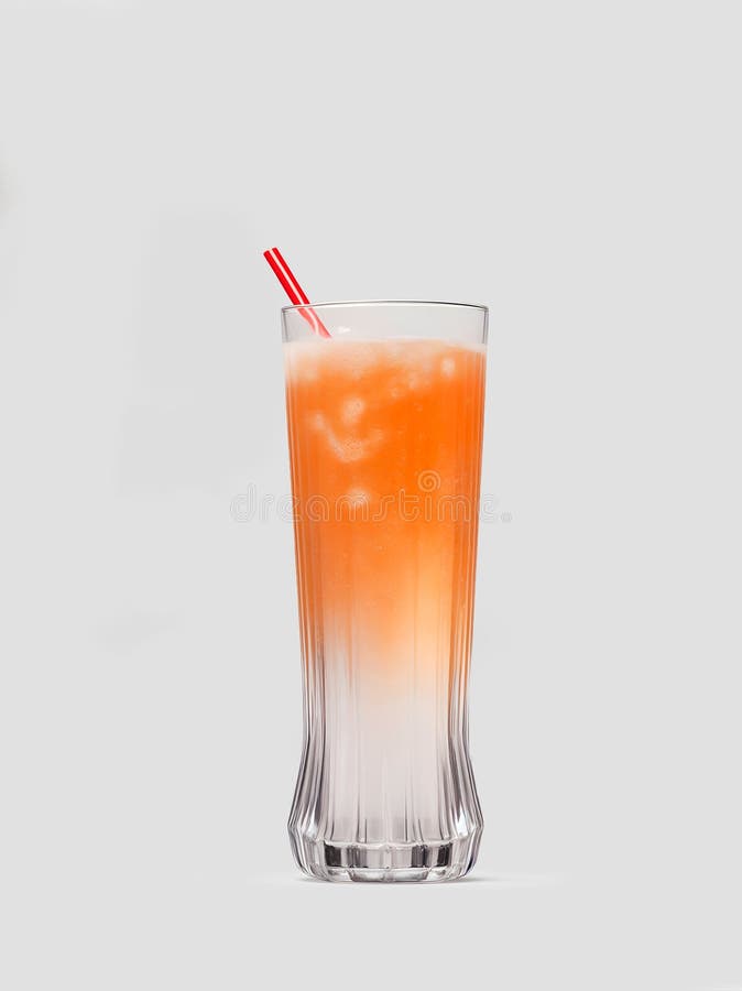 Long Glass with a Cocktail with Orange Juice and Alcohol Stock ...