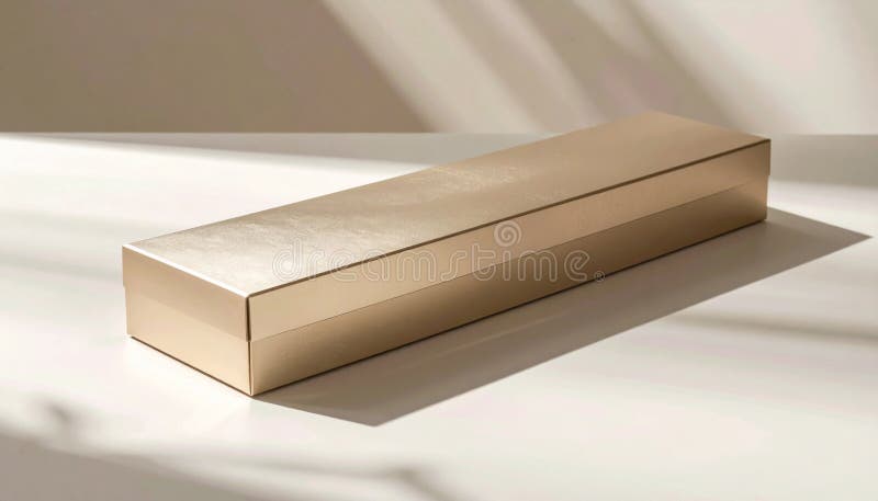 Long Gold Metallic Box on White Background Stock Illustration ...