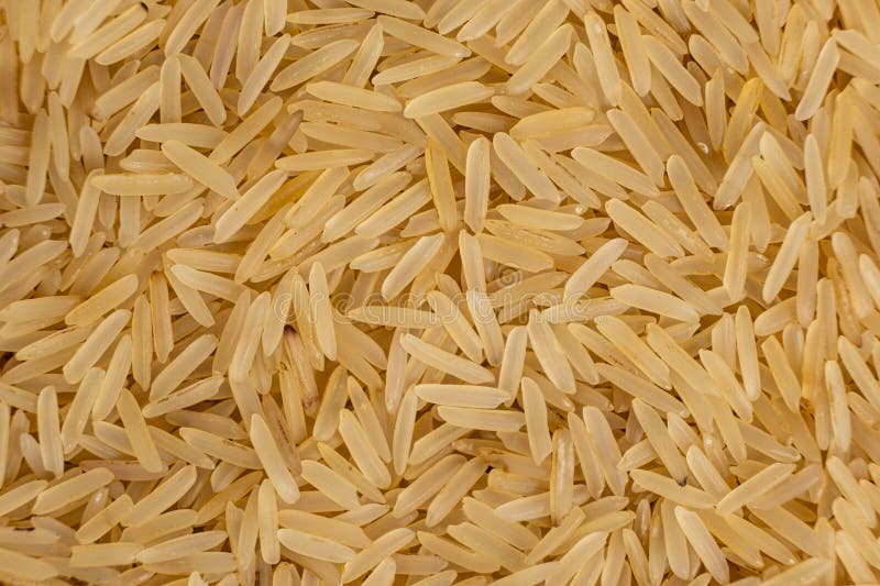 Long Grain Parboiled Basmati Rice, Macro Top View Stock Photo - Image ...