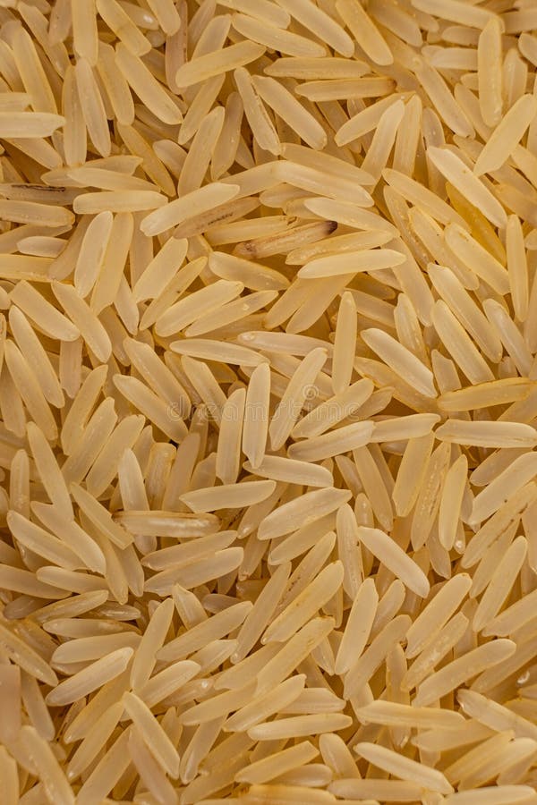 Long Grain Parboiled Basmati Rice, Macro Top View Stock Image - Image ...