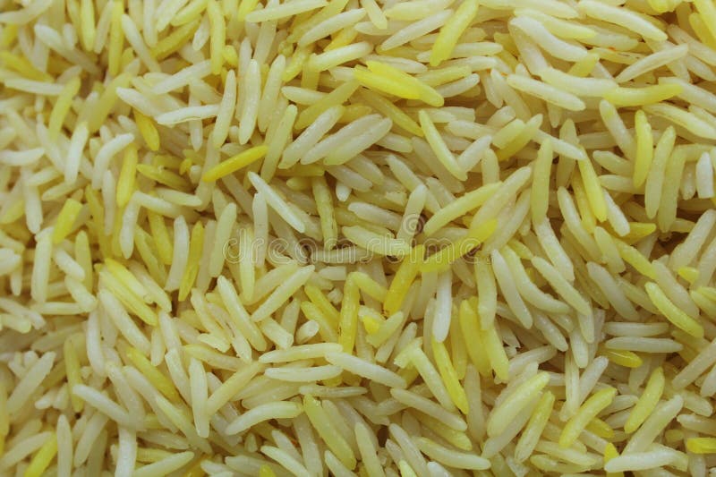 Long Grain Saffron Basmati Rice Close Up Stock Image - Image of rice ...