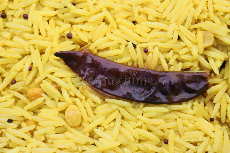 Long Grain Saffron Basmati Rice Close Up with Pepper Stock Image ...