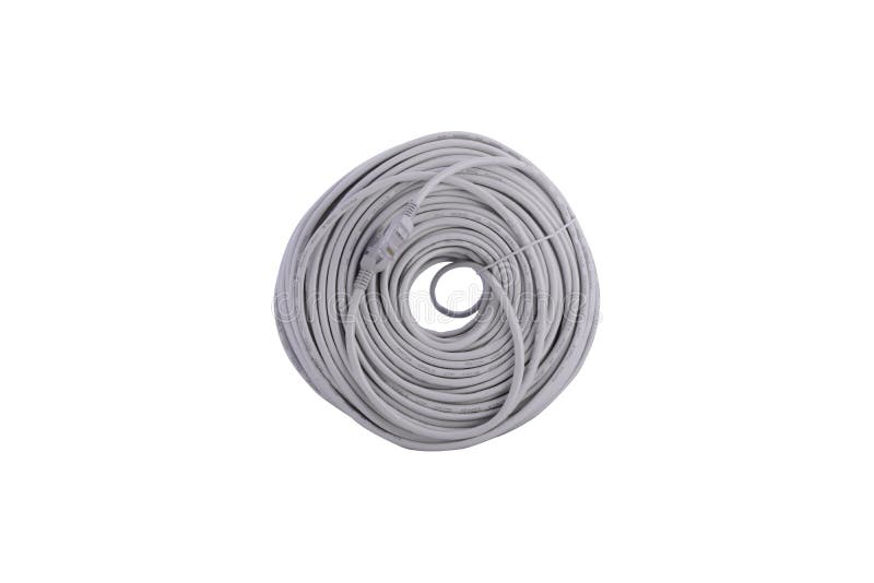Long Gray Utp Cable for Internet Connection on White Background 3 Stock ...