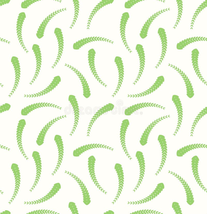 Long Green Leaves As a Seamless Pattern Stock Vector - Illustration of ...