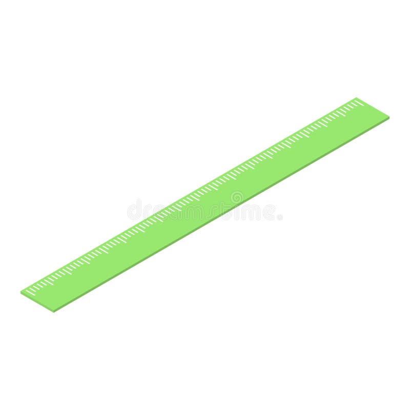 Long Green Ruler Icon, Isometric Style Stock Vector - Illustration of ...