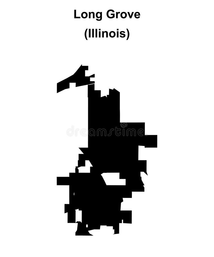Long Grove outline map stock vector. Illustration of empty - 387244715
