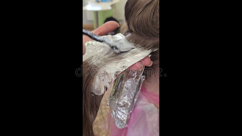 Long Hair. Hair Coloring Process. Salon Work. Step-by-step Process Stock Footage - Video of ...
