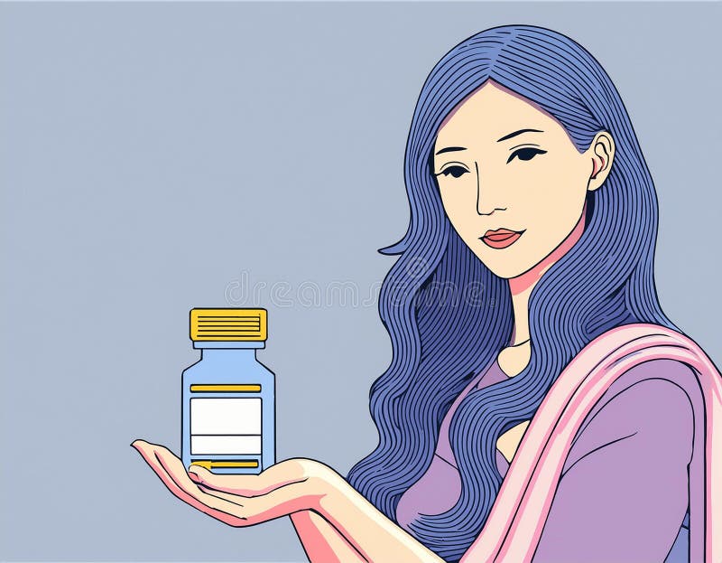 A Long Hair Lady Selling Hair Oil Stock Photo - Image of grey, isolated ...