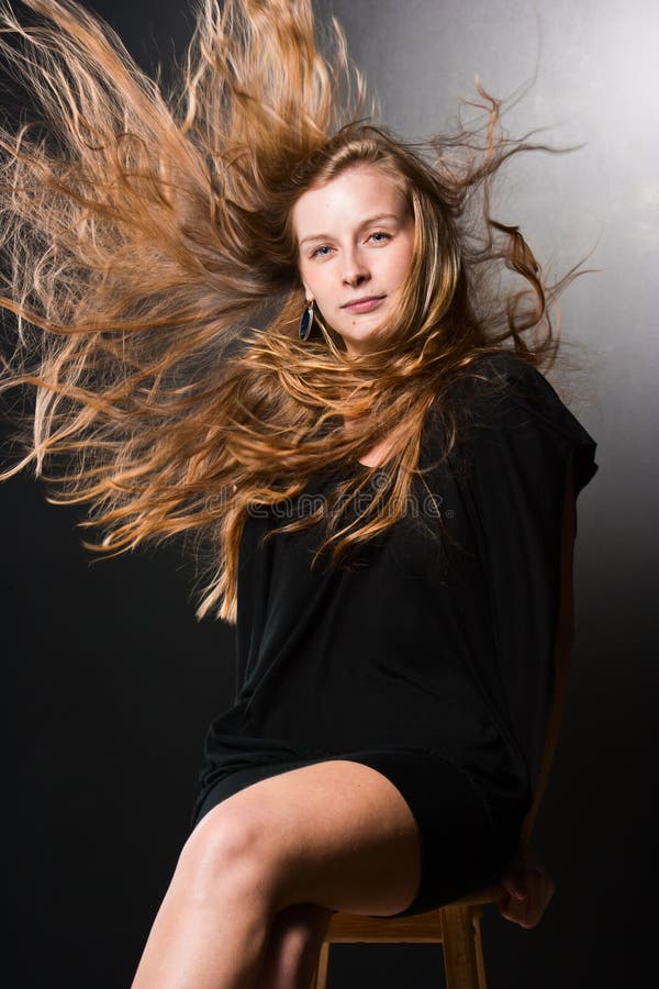 Long hair in motion stock photo. Image of lips, closeup - 16217398