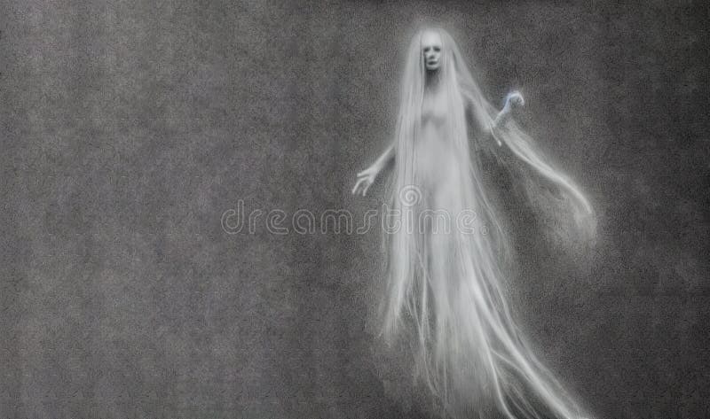 A Long-haired Female Ghost Appeared Stock Image - Image of female ...