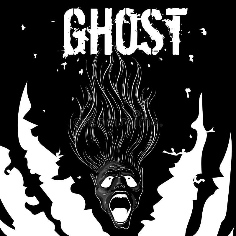 Ghost Head with Grin in Vector, Cartoon Style Stock Vector ...