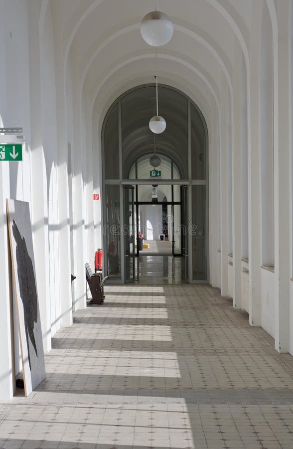 Long Hall of Interior of Workshop Stock Image - Image of bright ...