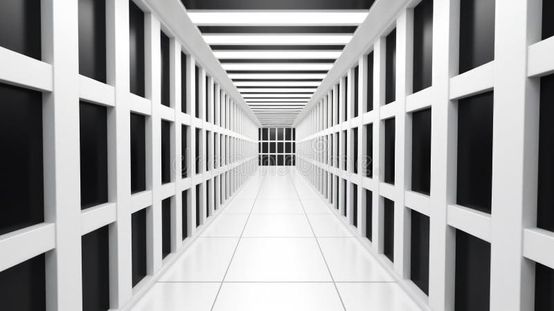 Long Hallway with Black and White Walls. Versatile Image Suitable for ...