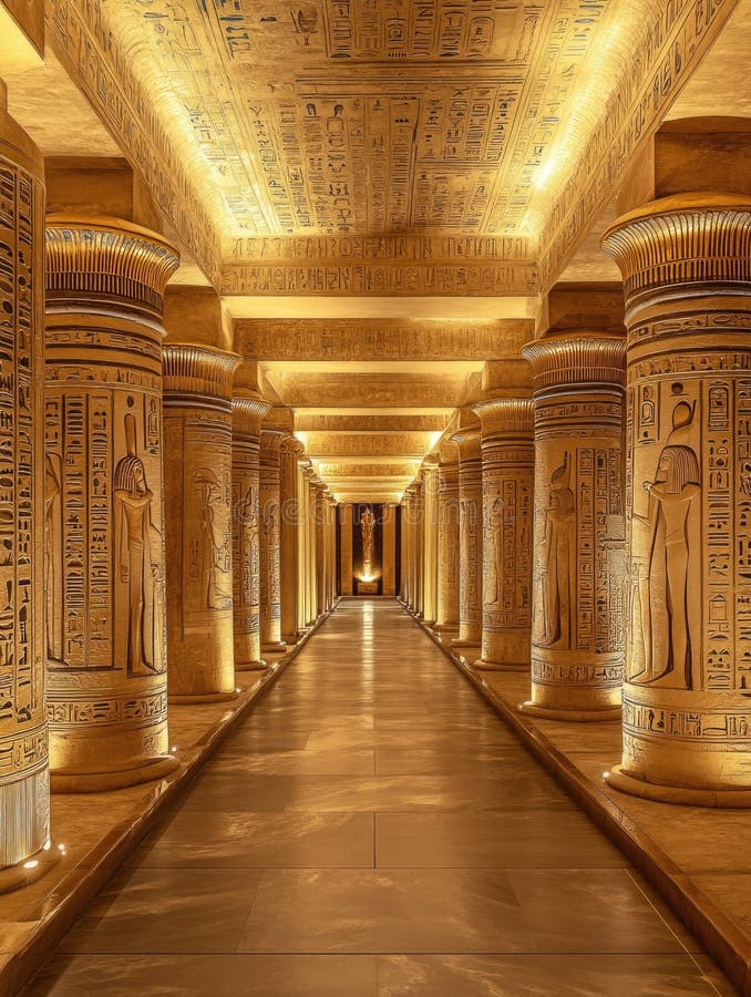 Long hallway with columns stock image. Image of framework - 373298013