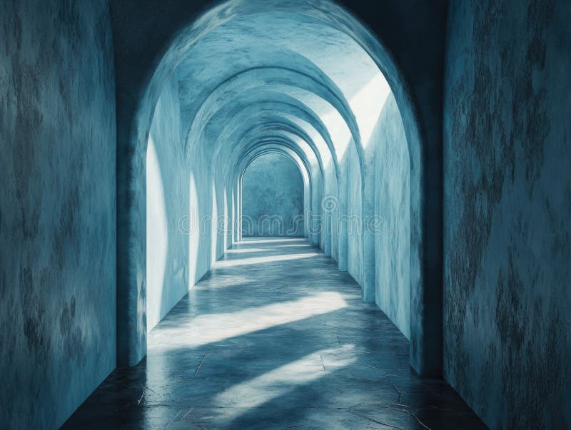 Long Hallway with Distant Light Stock Photo - Image of road, away ...