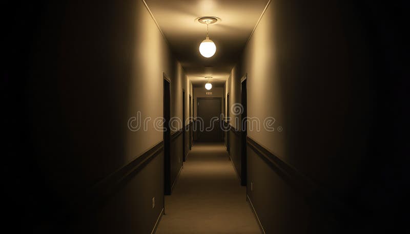 Long Hallway Interior, Perspective View, Architectural Design, Modern ...