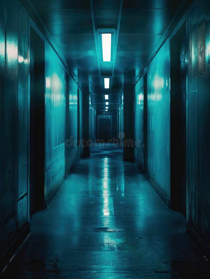 Long Hallway with Light at End Stock Image - Image of modern, corridor ...