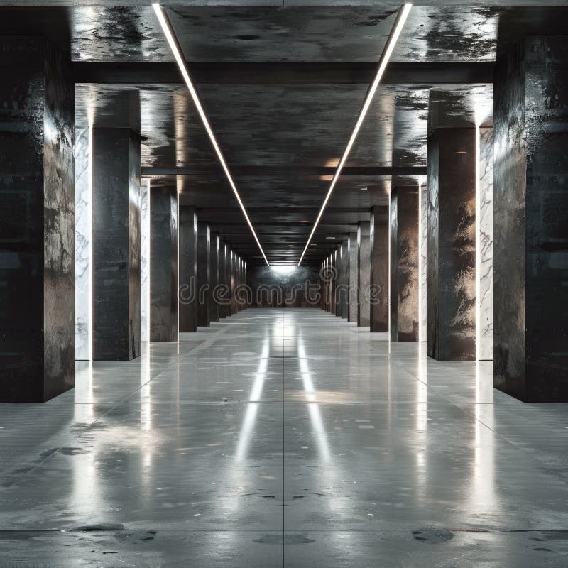 A Long Hallway with a Light at the End. Suitable for Concepts of Hope ...