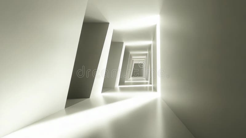 A Long Hallway with a Light Guiding the Way, Suitable for Use in ...