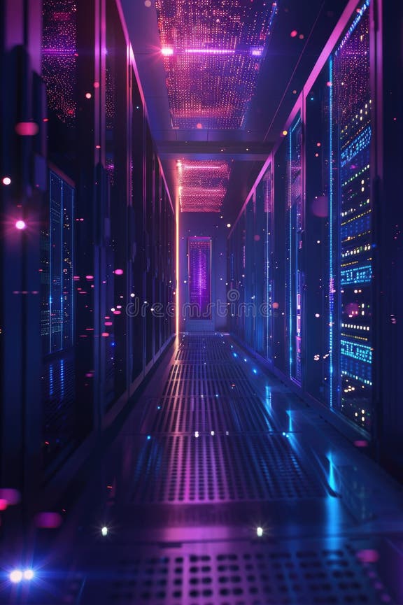 A Long Hallway with Multiple Ceiling Lights, Suitable for Architectural ...