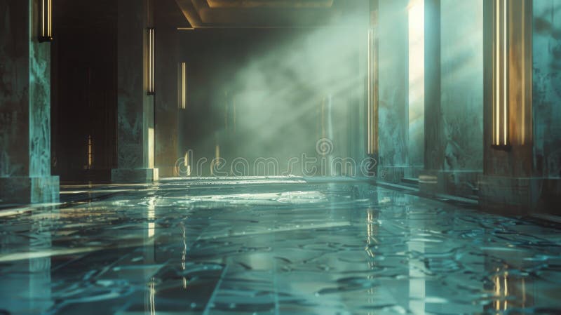 Ai Generated Long Hallway Natural Light Pouring Windows Stock Photos ...