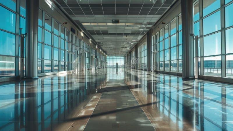 A Long Hallway with Rows of Windows Providing Natural Light and Views ...