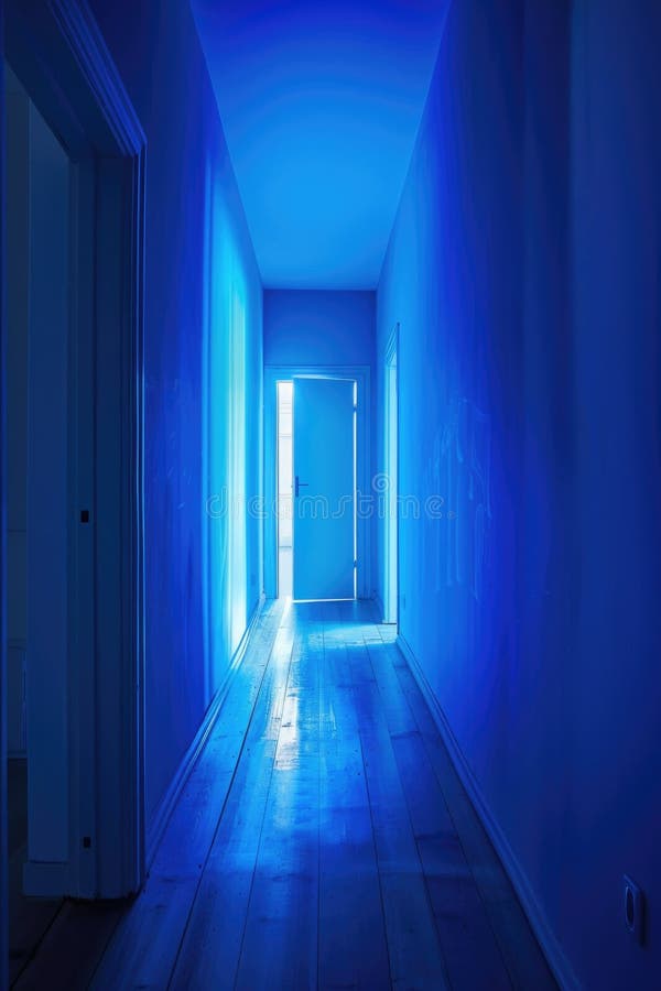 A Long Hallway with a Single Light Source at the End, Perfect for ...